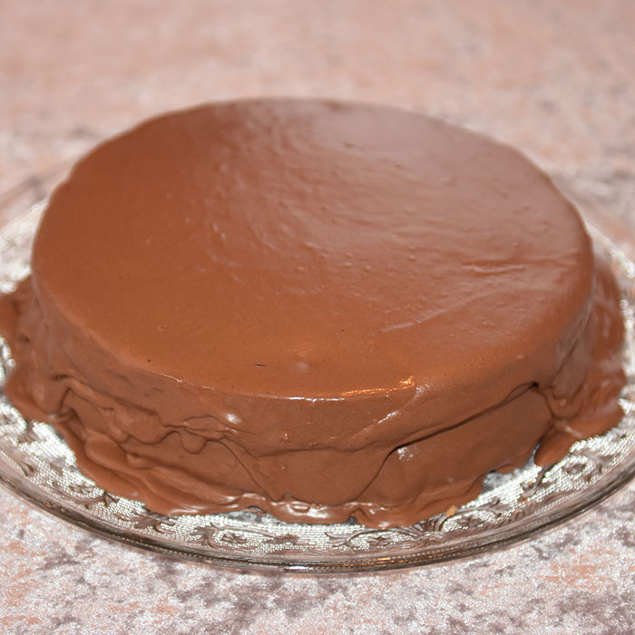 Gul kake med sjokoladekrem – Heidis boble